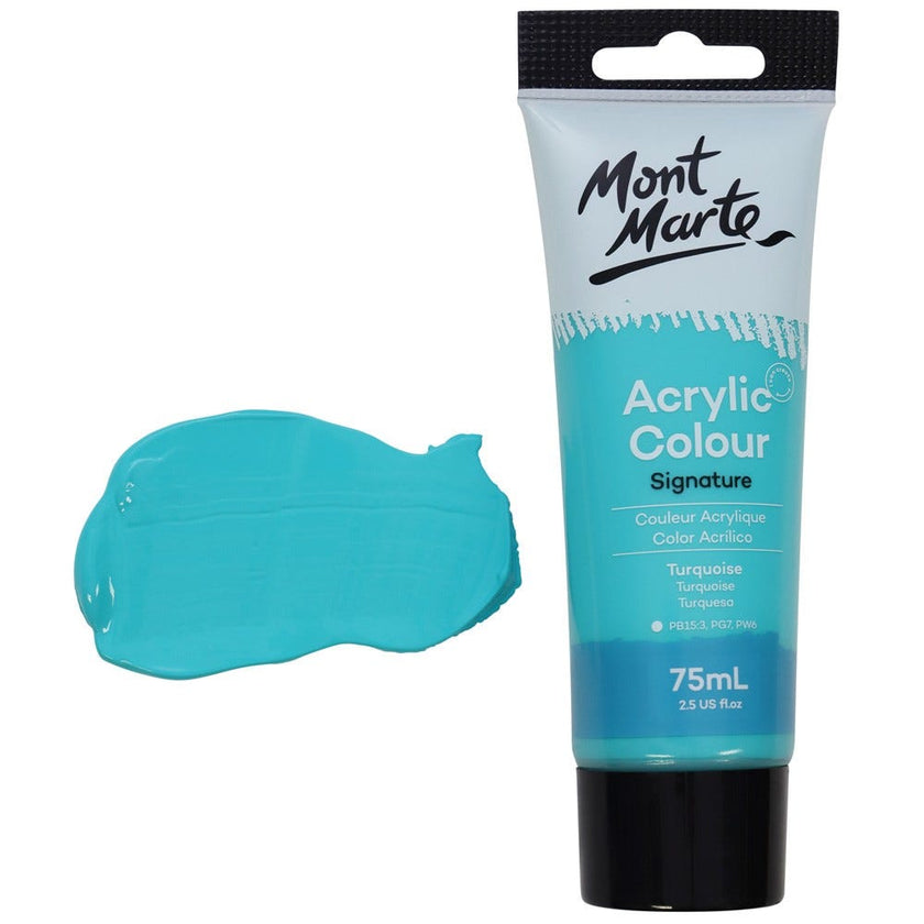 Turquoise acrylic paint MM Studio Acrylic Paint 75ml - Turquoise – LUMINO