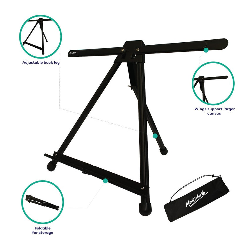 Aluminum easel (table) + bag MM Aluminum Table Top Easel – LUMINO